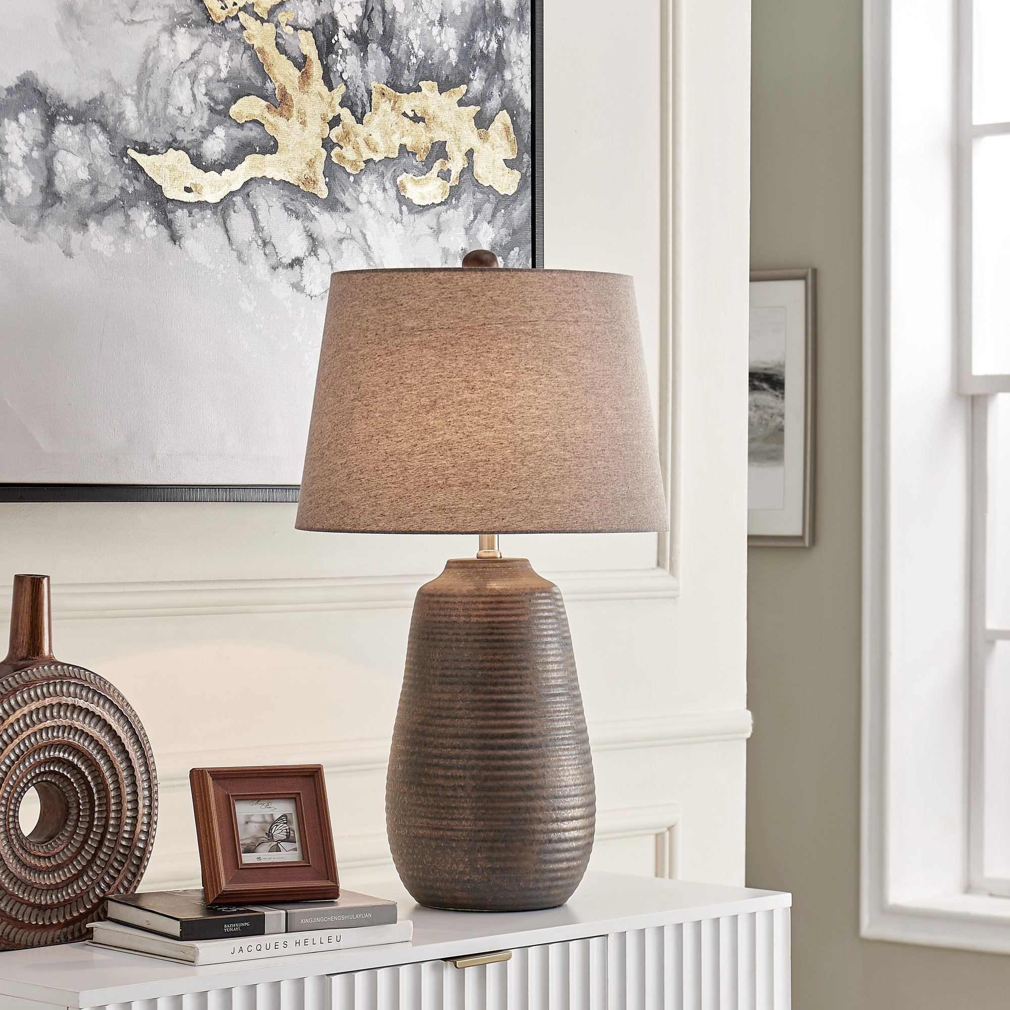Dakota Fields Lymingt 28" Rustic Bronze Table Lamp | Wayfair