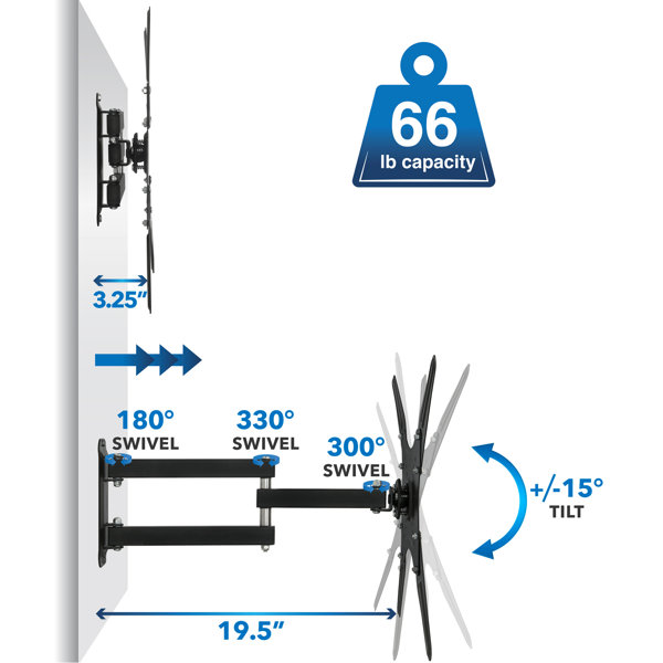 Mount-It! Full Motion TV Wall Mount | LCD, LED, 4K TV Swivel Bracket ...