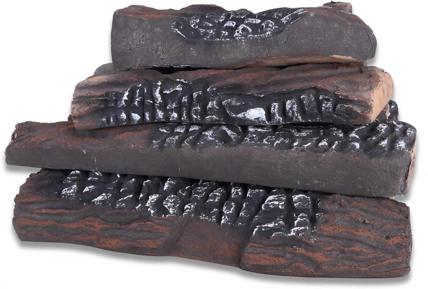 G & R PLUMBING ENTERPRISES, INC. 10 Piece Ceramic Fire Logs for Fire ...