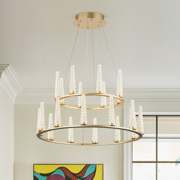 Mercer41 Delphos 2 - Light Dimmable LED Round Chandelier | Wayfair