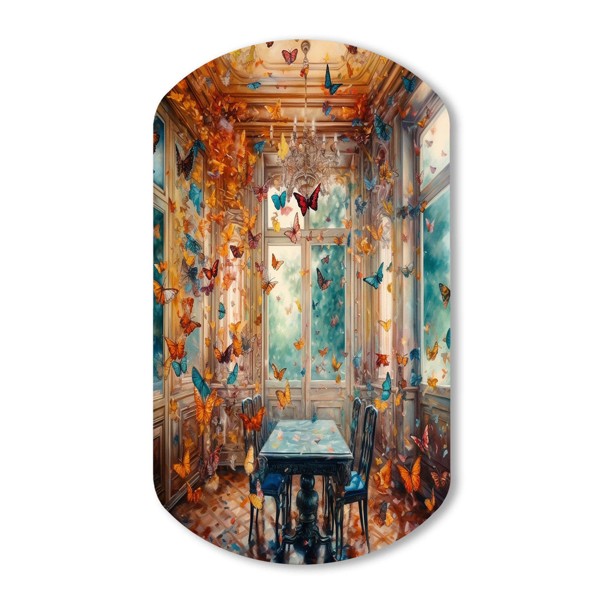 August Grove® Dreamy Butterfly Room - Floral Cylinder Shape Irregular ...