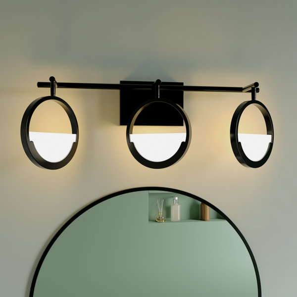 Mercer41 Lillyana 3 - Light Dimmable LED Bathroom Steel Vanity Light ...