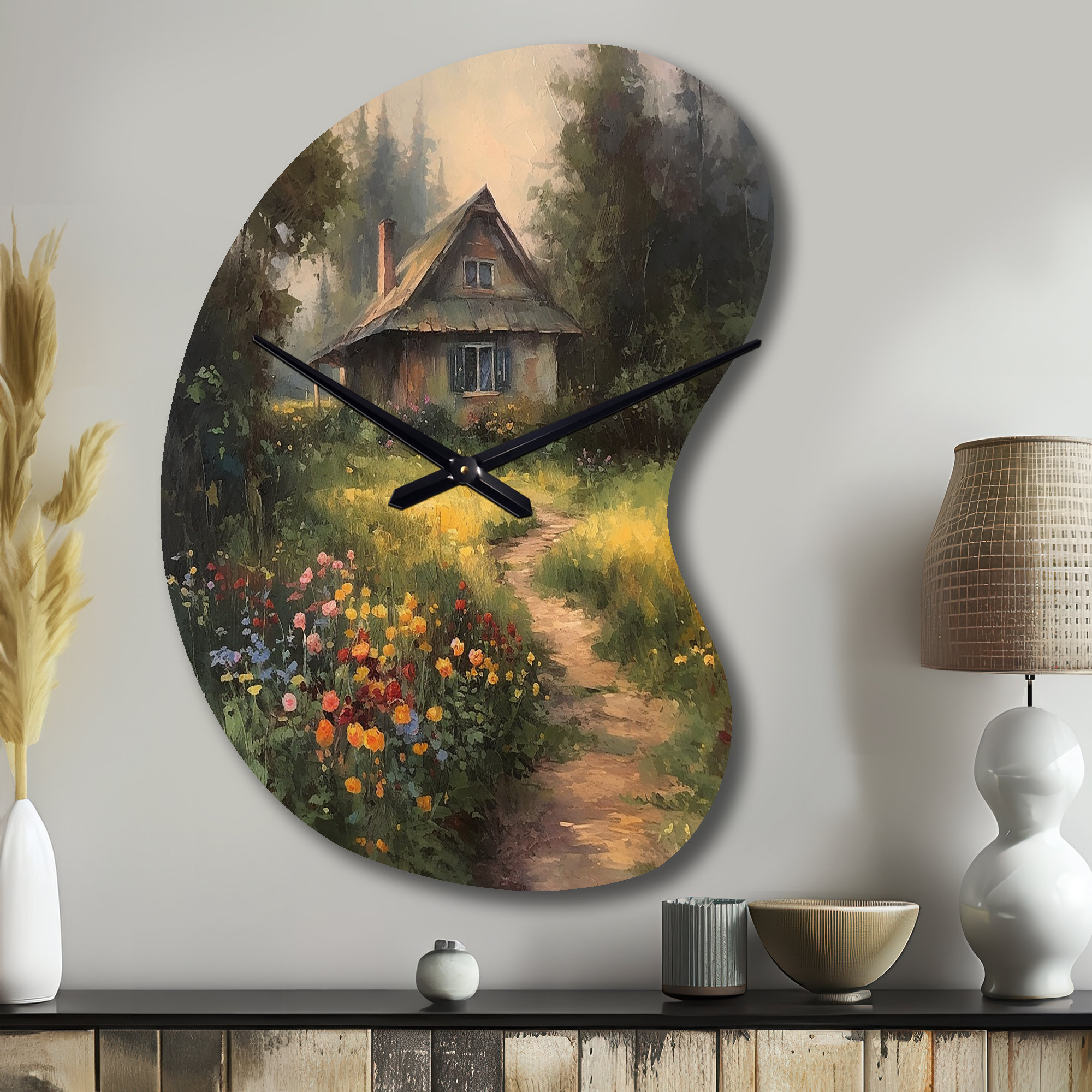 Design Art Quaint Cottage And Garden Oasis I - Landscape Asymmetrical ...