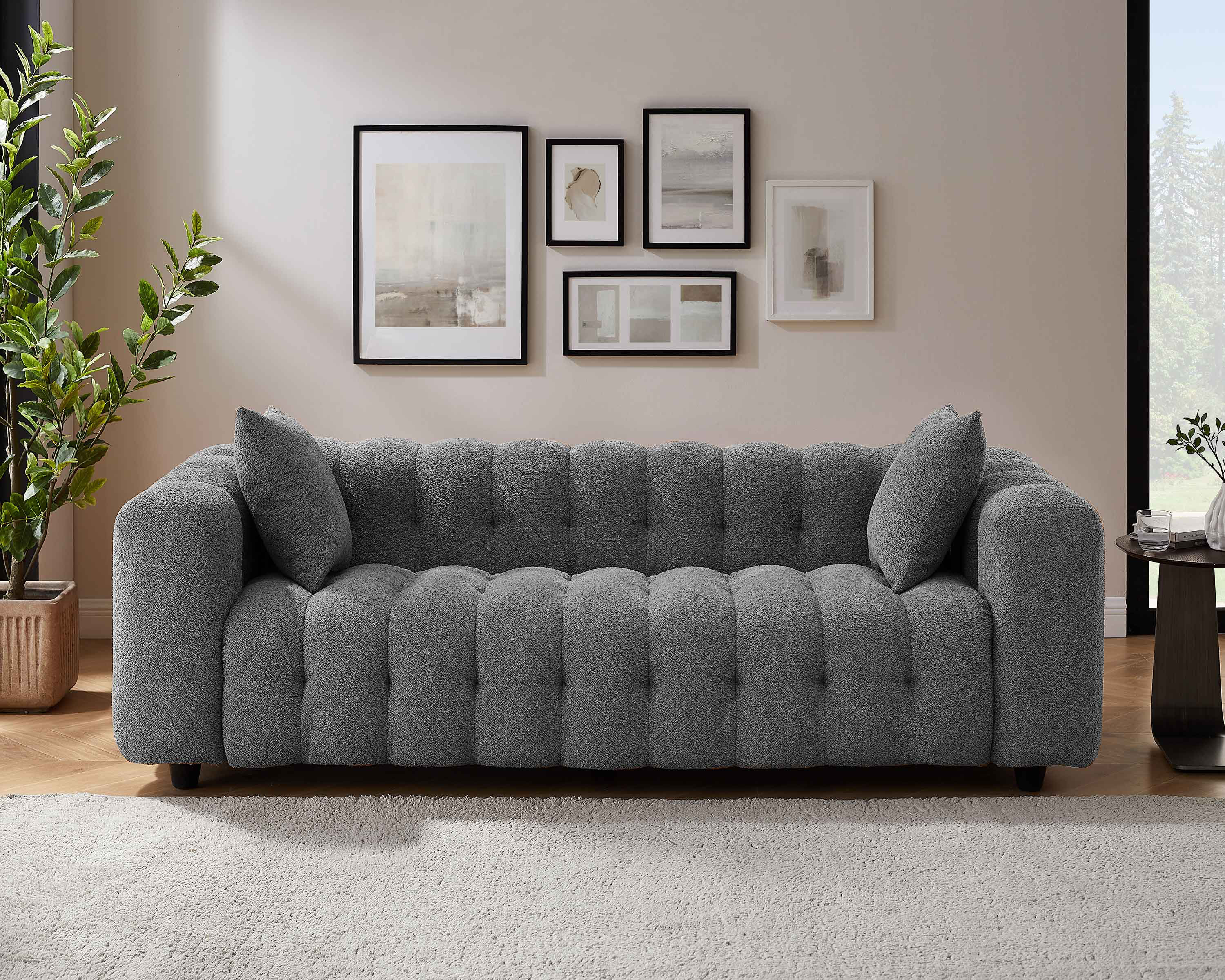 Ivy Bronx Lavance MINIMORE Modern 89.4'' Square Arms Chesterfield Sofa ...