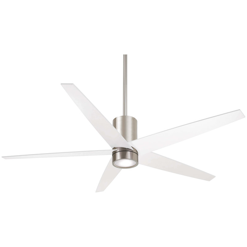 56" Symbio 5 - Blade LED Standard Ceiling Fan with Remote Control and ...