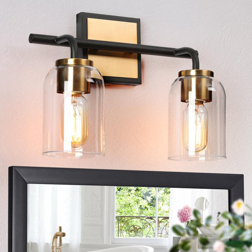 2 Light Black Bathroom Vanity Lighting You'll Love | Wayfair