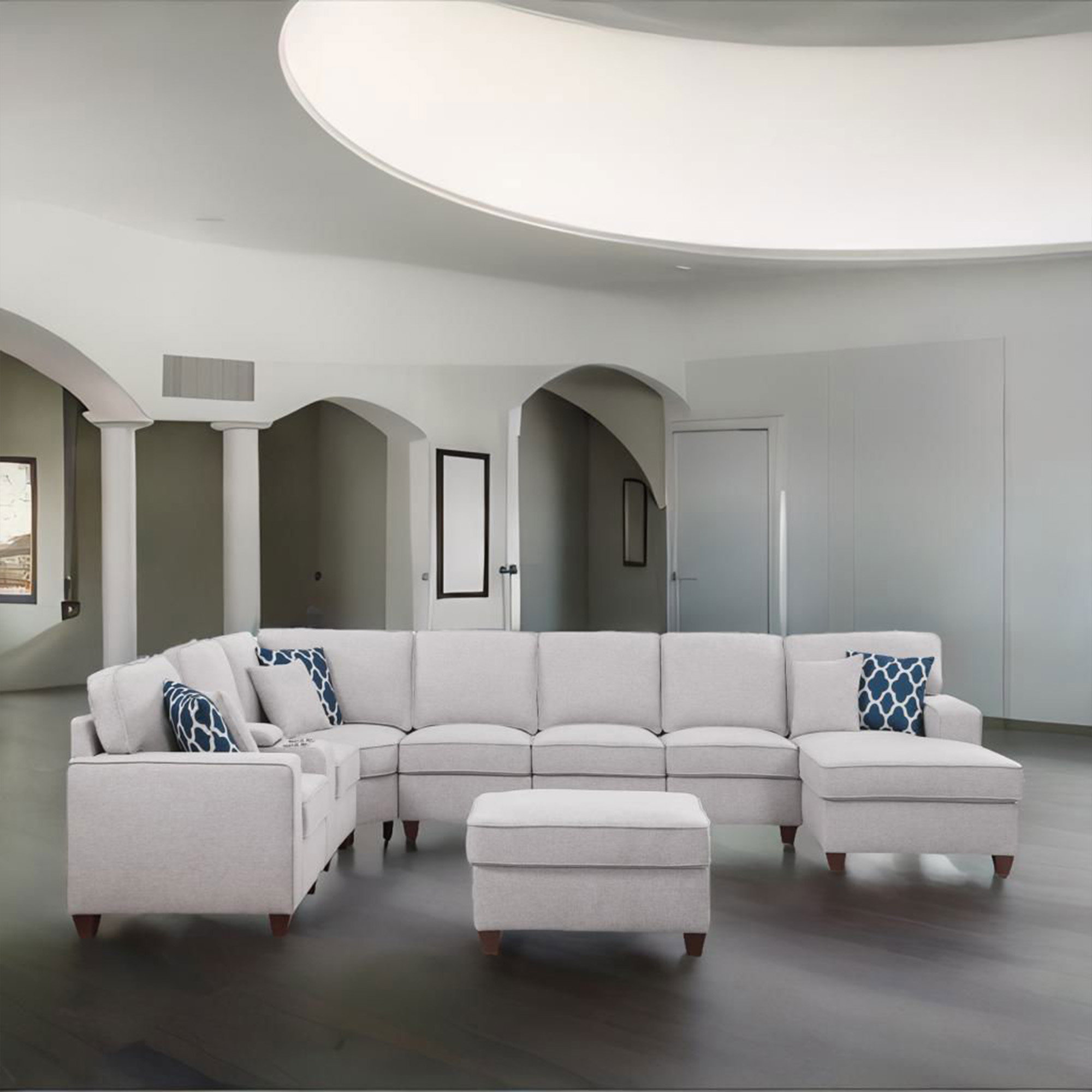 Latitude Run® Upholstered Sectional With Ottoman - Wayfair Canada