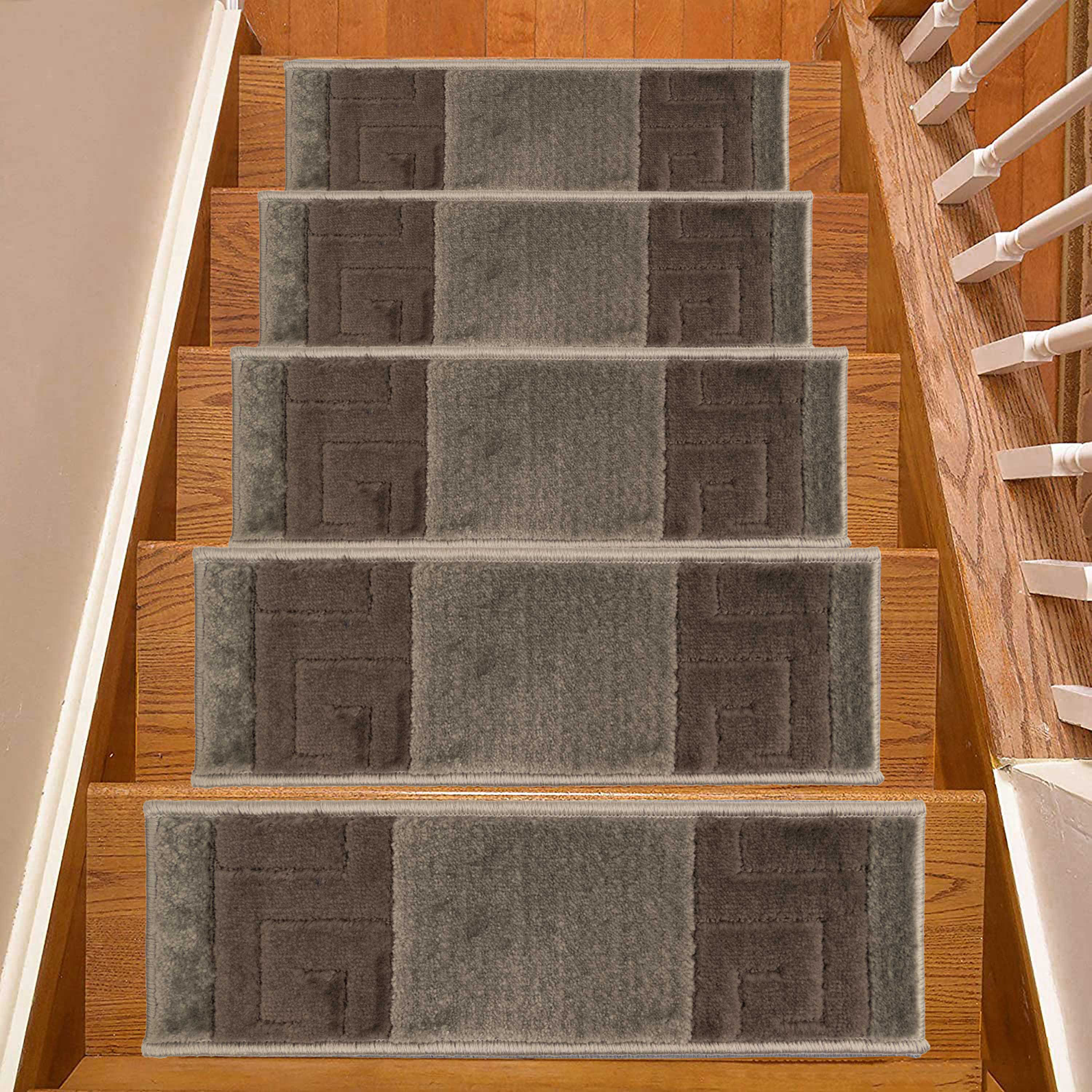 Purhome Custom Size Stair Treads Soft Greek Key Bakhtiari Design ...