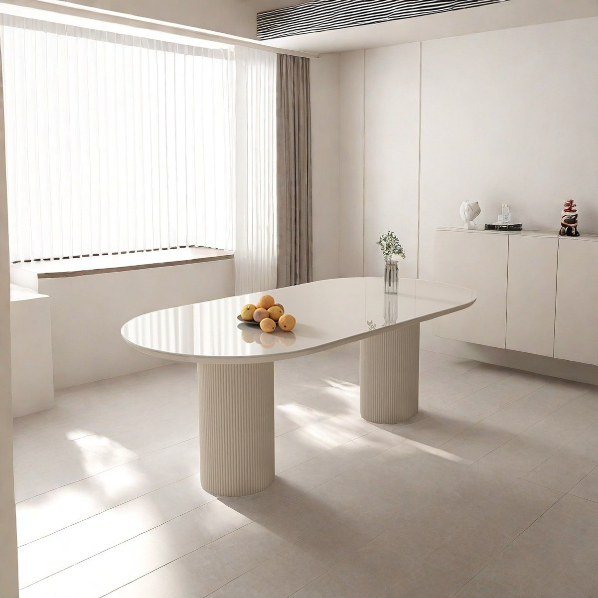 ASS Comfort Zone Matte Stone Dining Table with Roman Column Legs | Wayfair