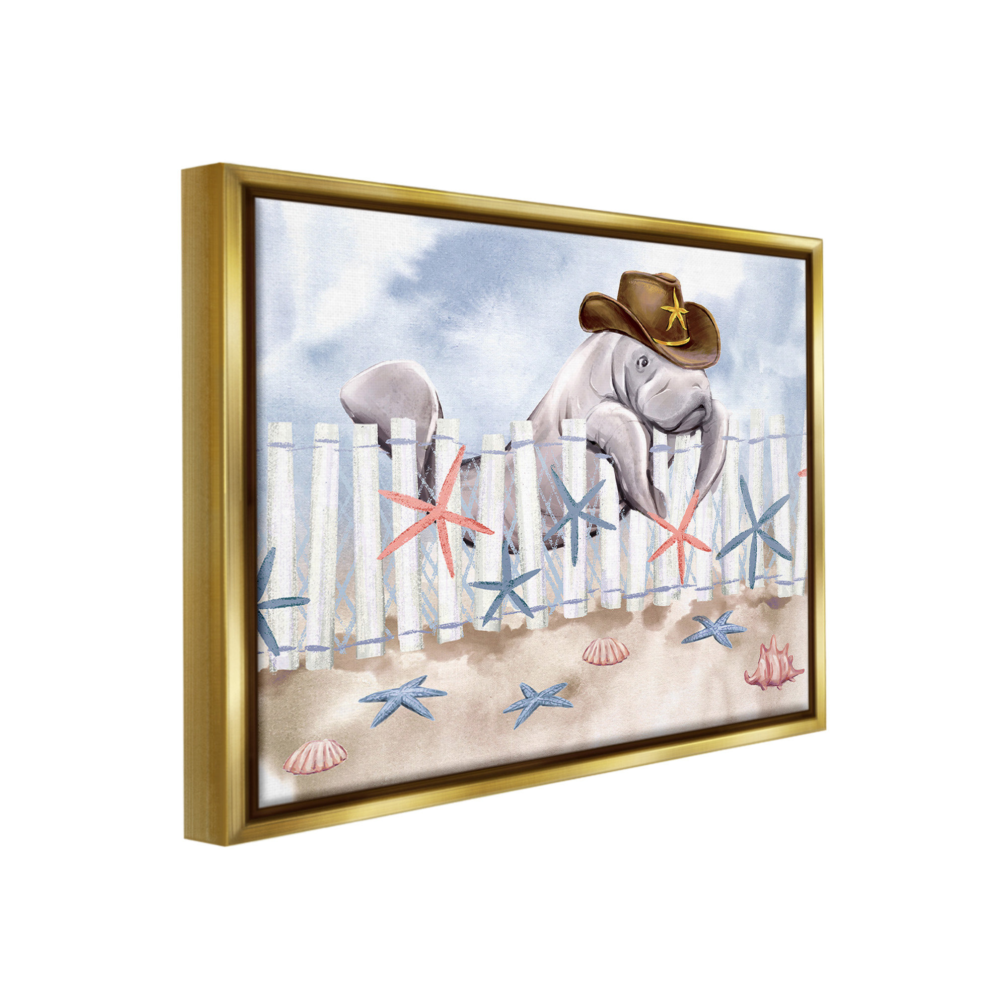 Trinx " Manatee In Cowboy Hat Floater Frame " by Ziwei Li on Canvas ...