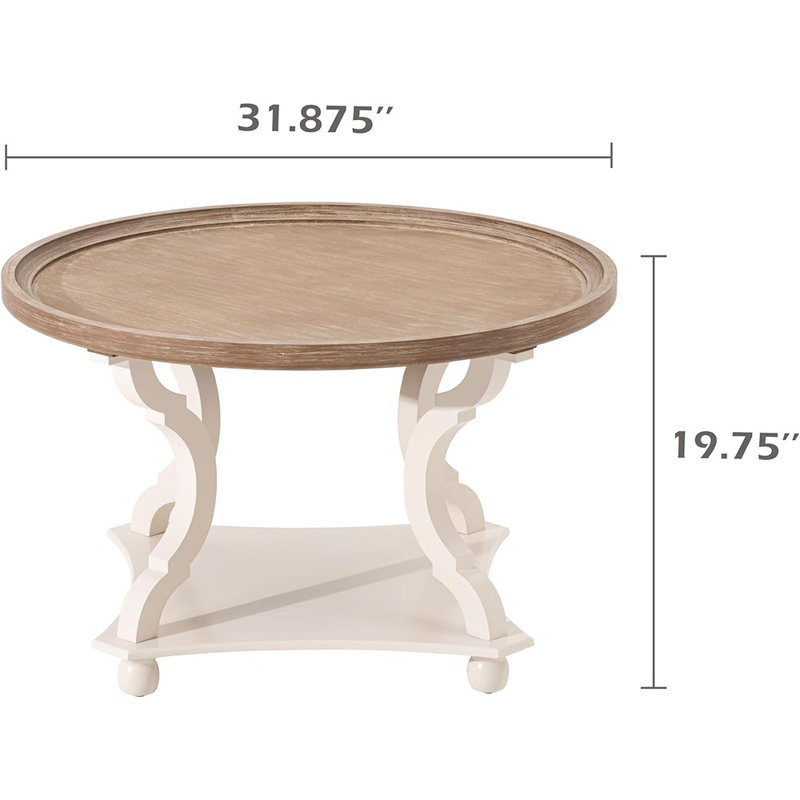 Ophelia & Co. Plaisance Rustic Farmhouse Cottage Core Coffee Table ...