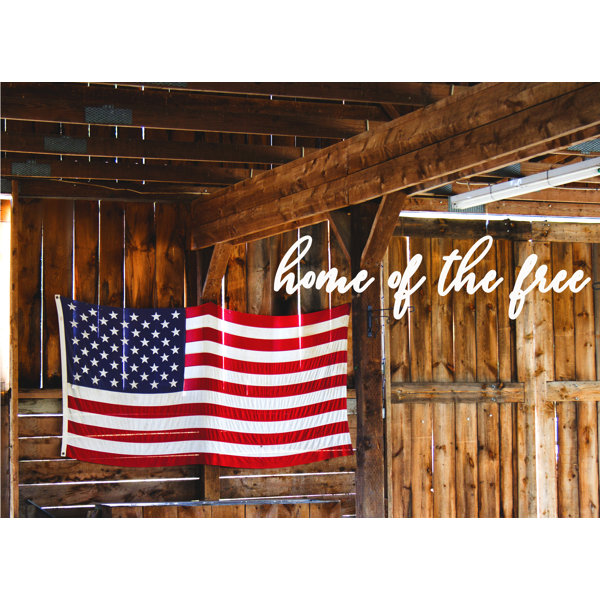 Happy Larry Use Flag in A Barn by Unknown - Wrapped Canvas Painting ...