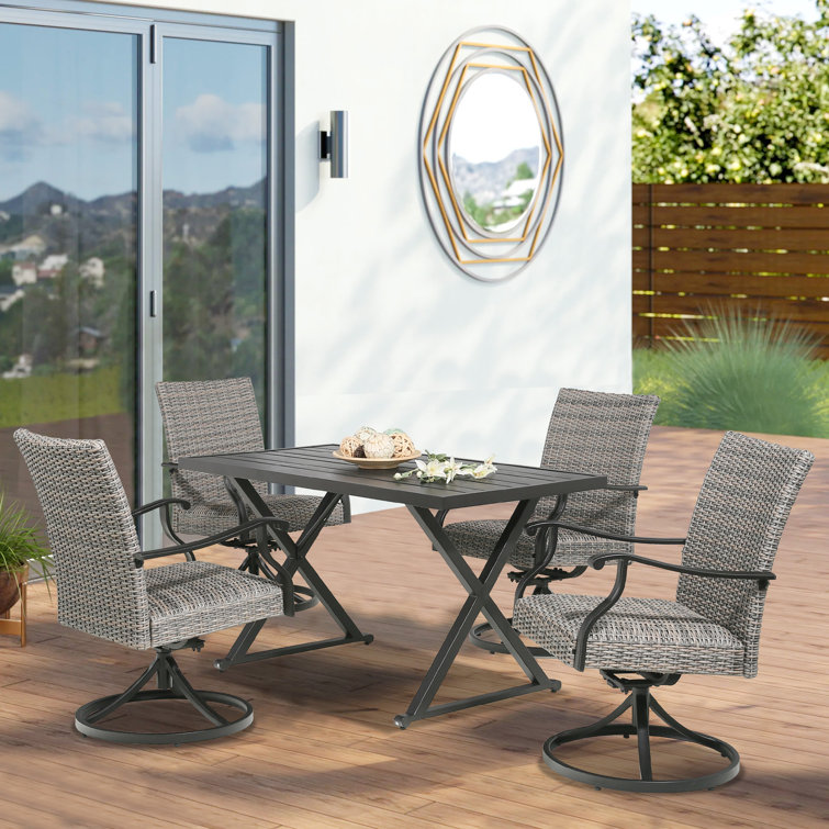 Peak Home Furnishings 4 - Person Rectangular Outdoor Dining Set ...
