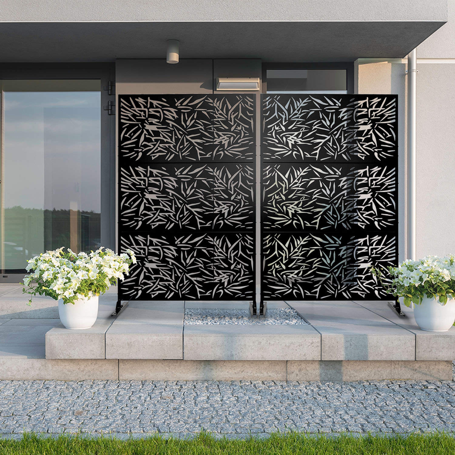 Neutypehome 72"H×47"W×16"D Outdoor Metal Privacy Screen Garden Trellis ...