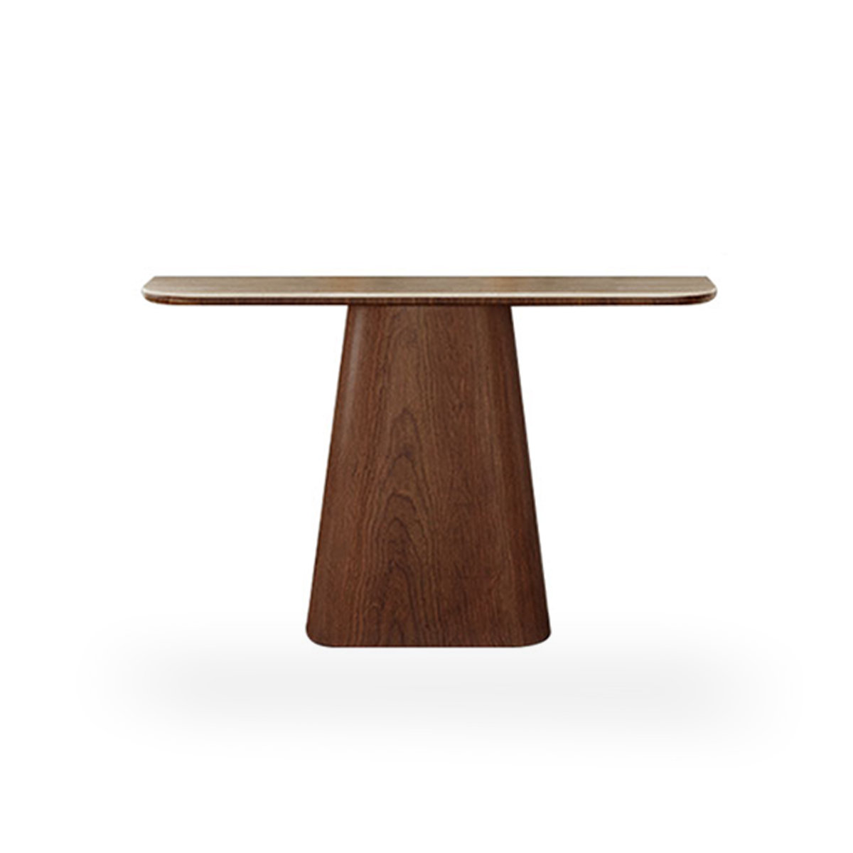 Hokku Designs Walnut Sintered Stone Free form Console Table | Wayfair