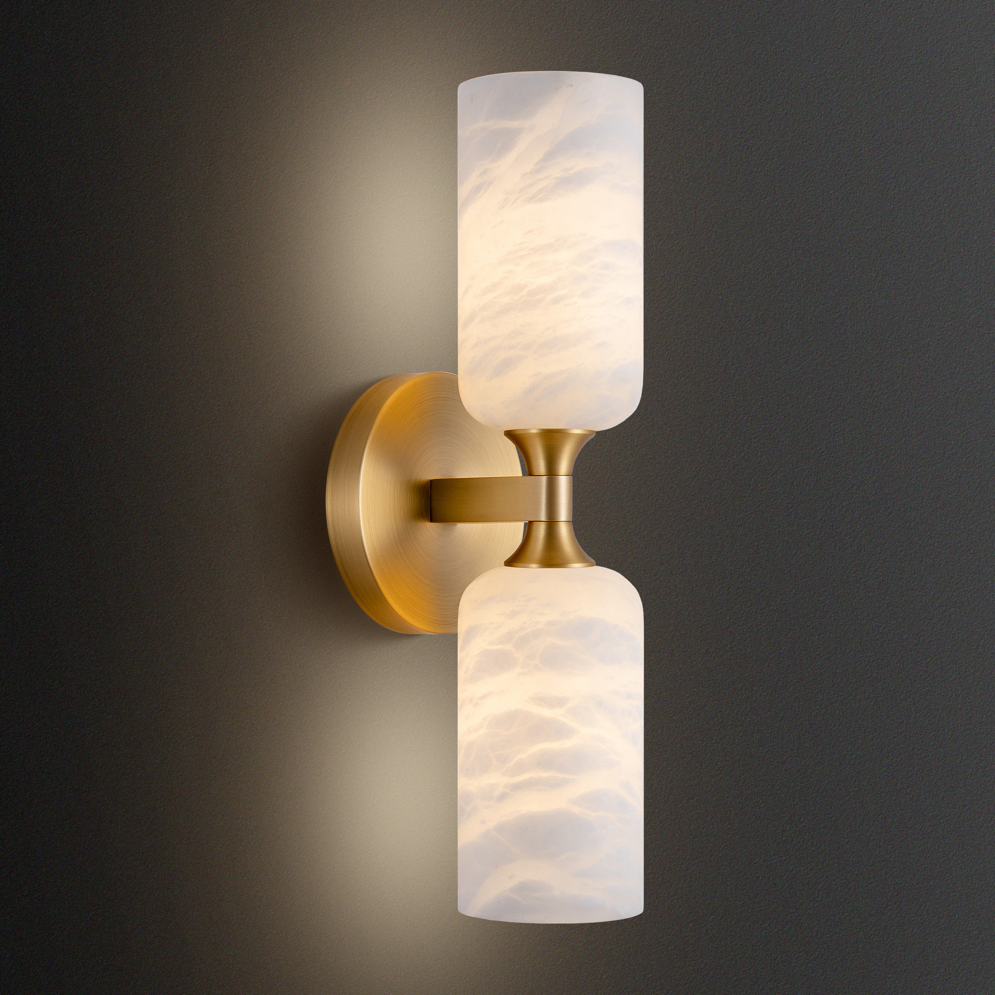 Orren Ellis Aleinah 14" Modern White Alabaster Marble Bathroom Vanity ...