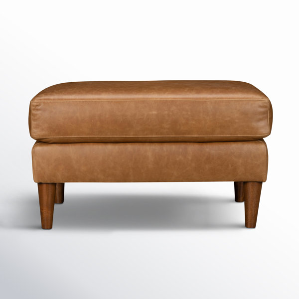 Clifford Genuine Leather Custom Ottoman & Reviews | AllModern