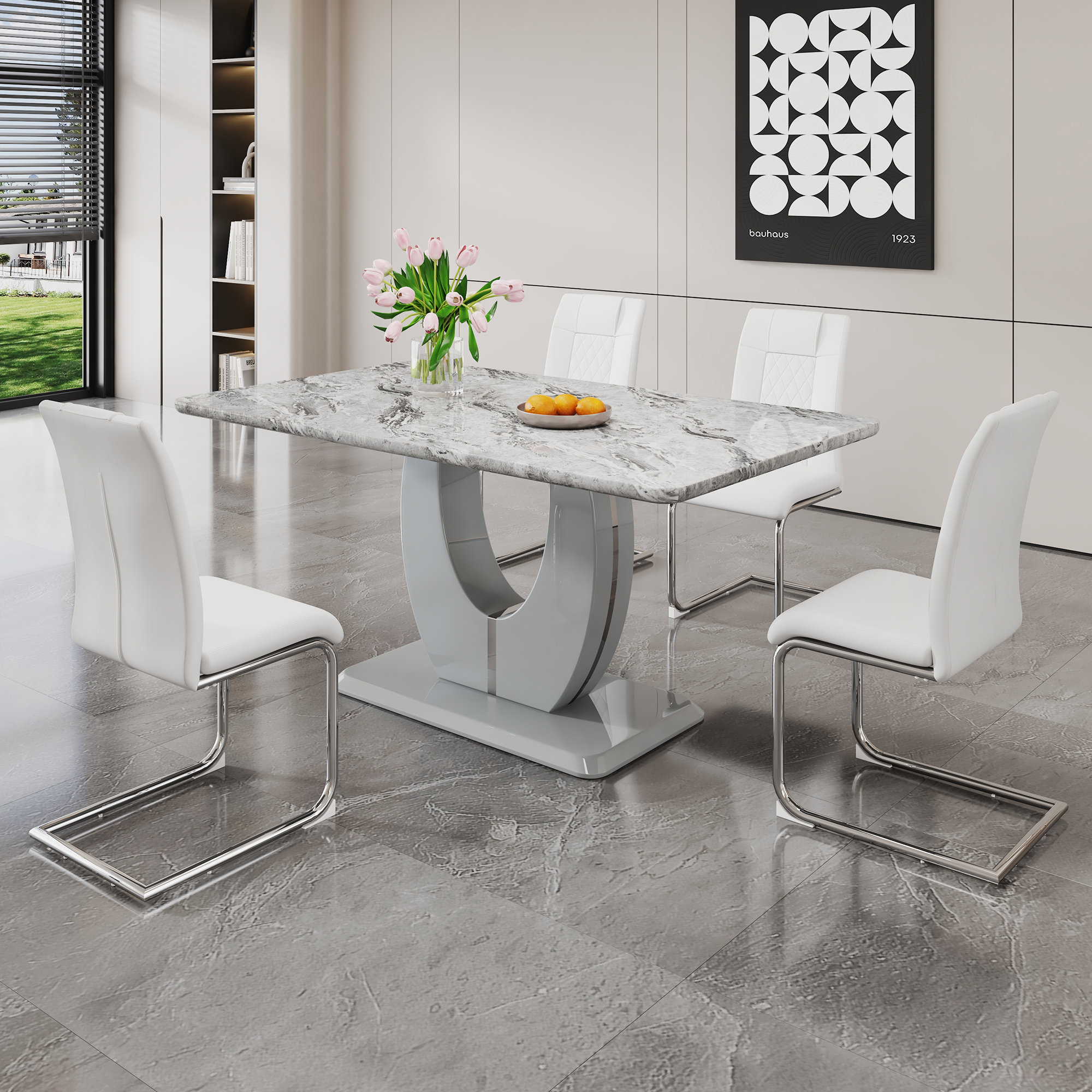 Ivy Bronx Kimar 5 - Piece Pedestal Dining Set | Wayfair