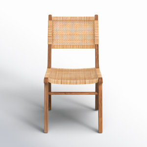 Dovetail Furniture Emo Natural Finish Teak And Natural Woven Rattan ...