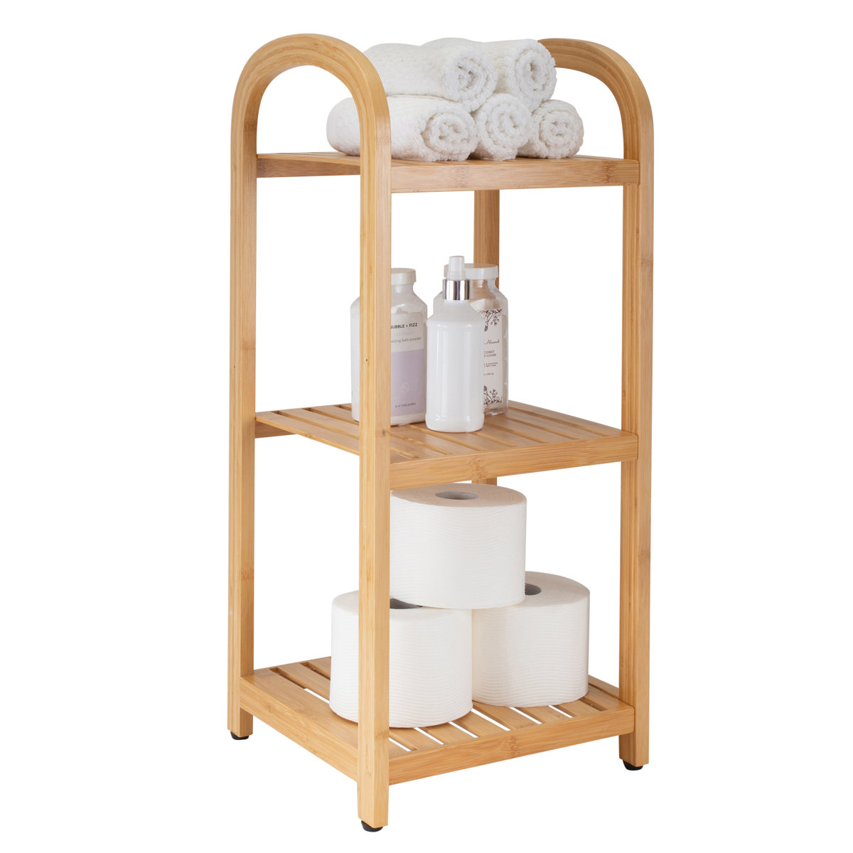 Rebrilliant Naoya Bamboo Freestanding Bathroom Shelves & Reviews | Wayfair