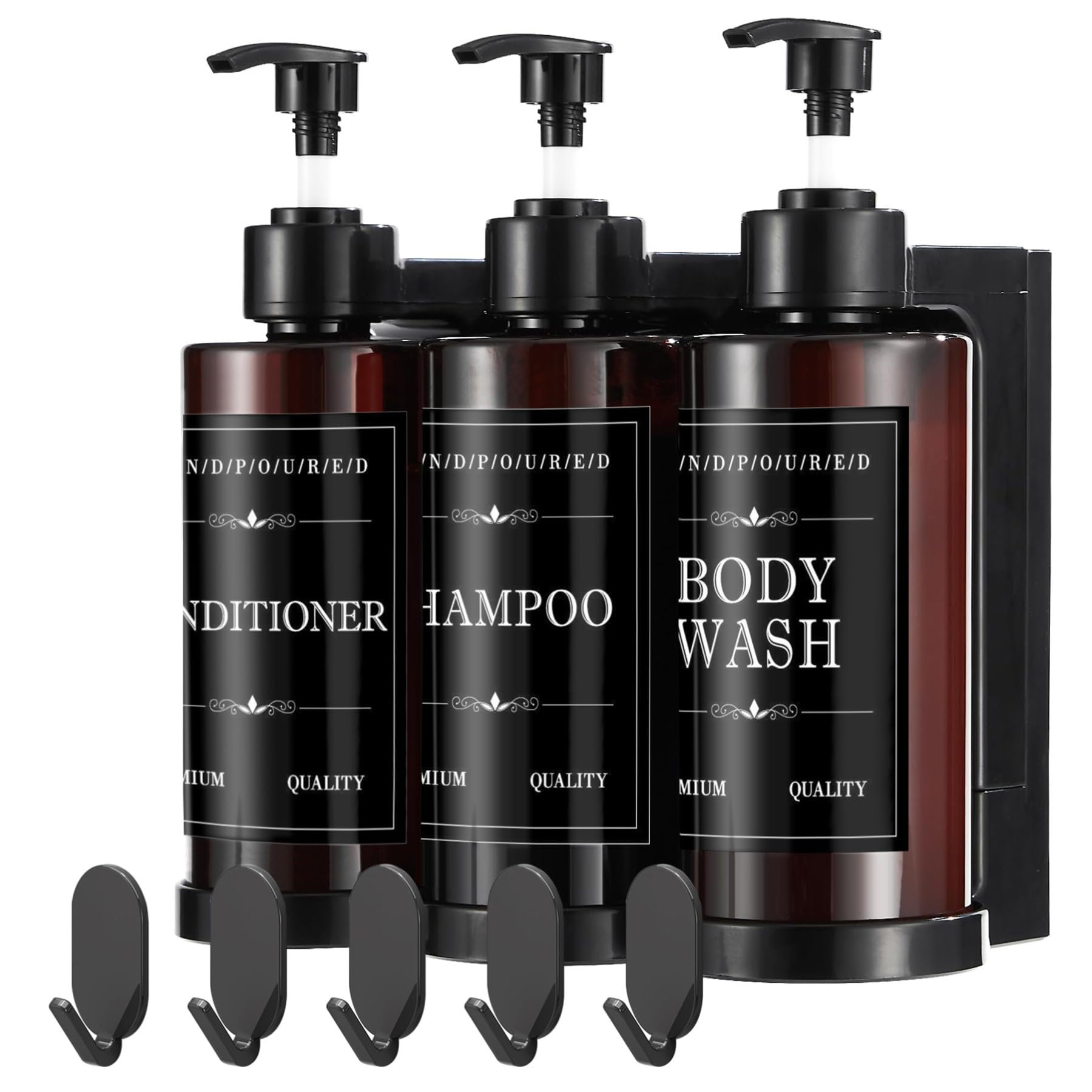 ColorLife Shampoo And Conditioner Dispenser For Shower Wall, Body Wash ...