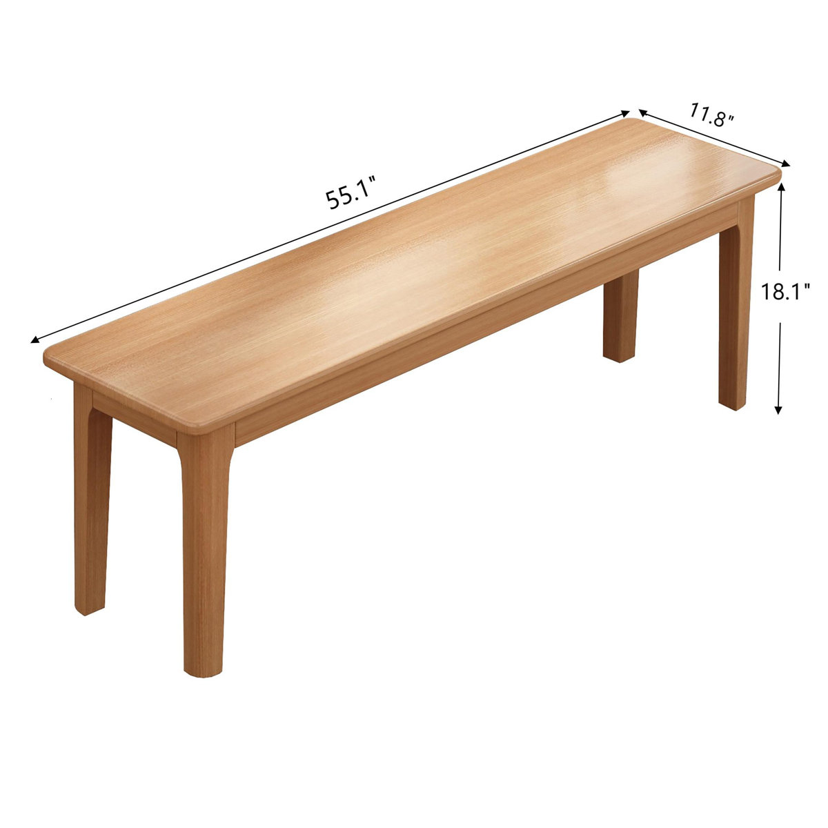 BALANBO Solid Wood Dining Bench Kitchen Dining Seat Entryway Bench ...
