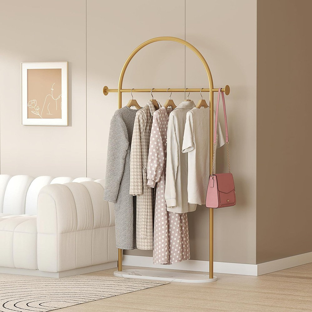 Mercer41 Modern Arched Metal Garment Rack With Nano-Gold Coating ...