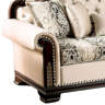 Benjara Catie 87 Inch Sofa, Nailhead, Beige Rolled Arms, Cherry Brown ...