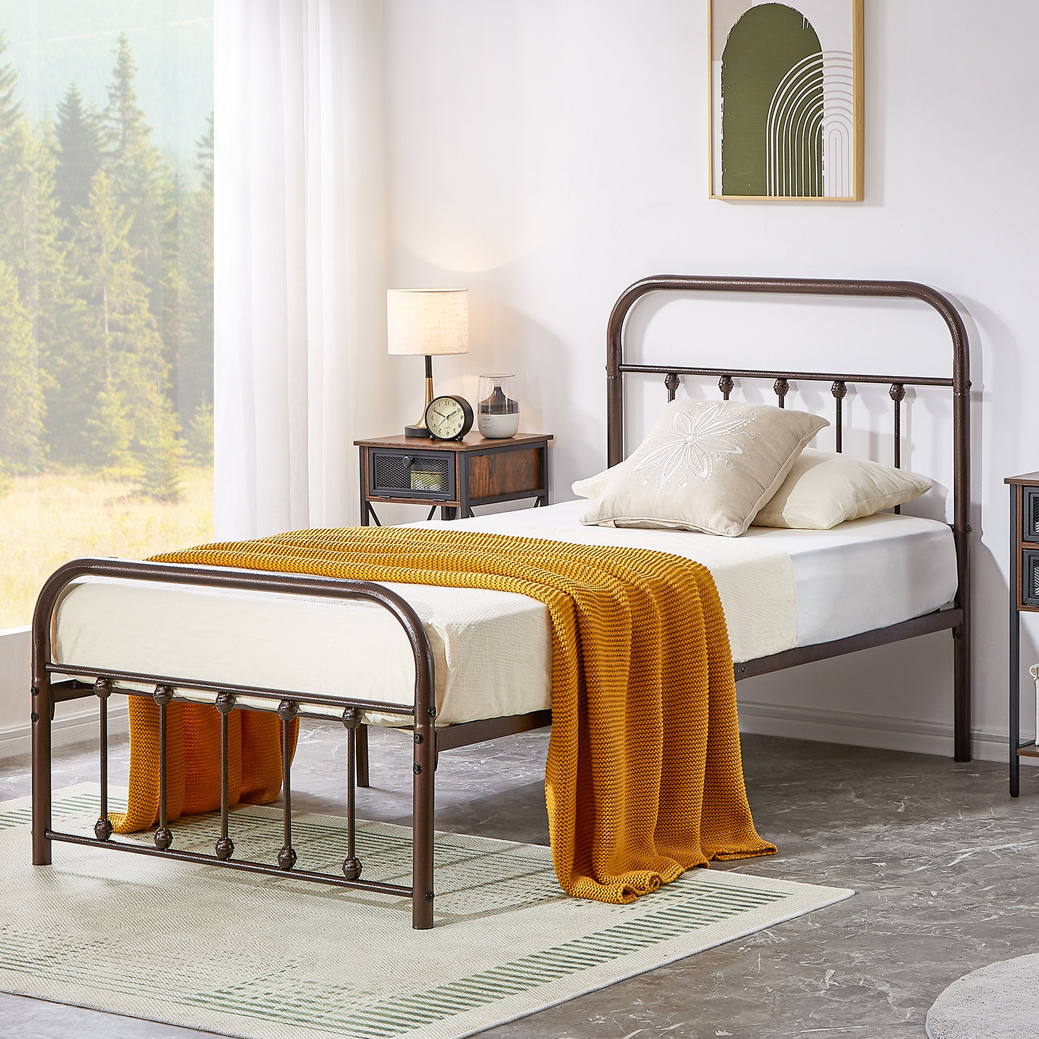 August Grove® Brennox Metal Open-Frame Bed | Wayfair