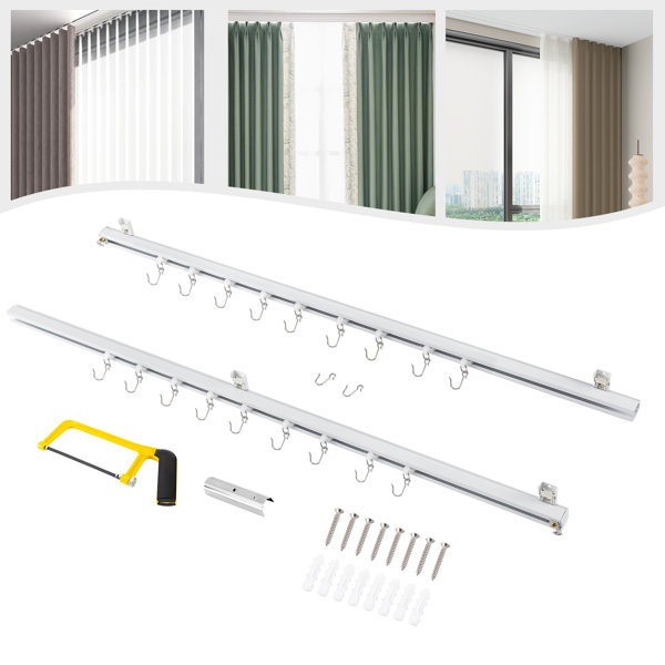 Symple Stuff Cavedo Aluminum Curtain Track/Rail | Wayfair