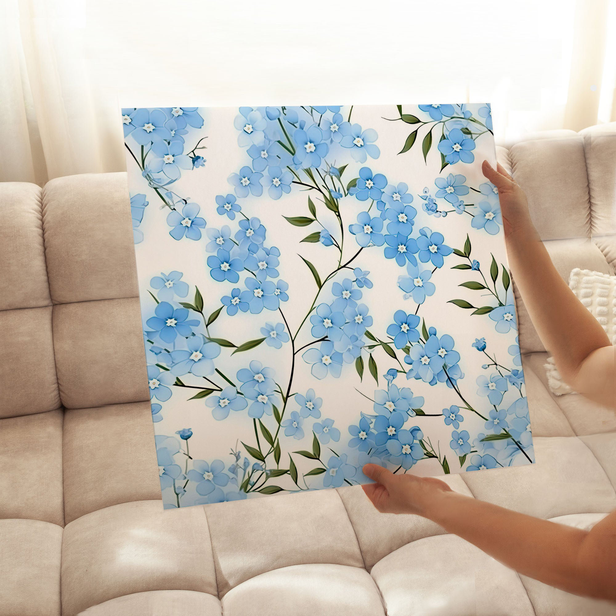 Winston Porter Floral Blue Flower Floral Cottagecore Pattern II Cottage ...