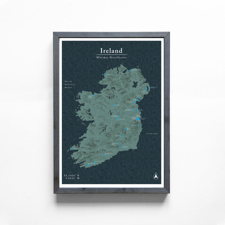 Maturi Ireland Distillery Map - Unframed Graphic Art | Wayfair.co.uk