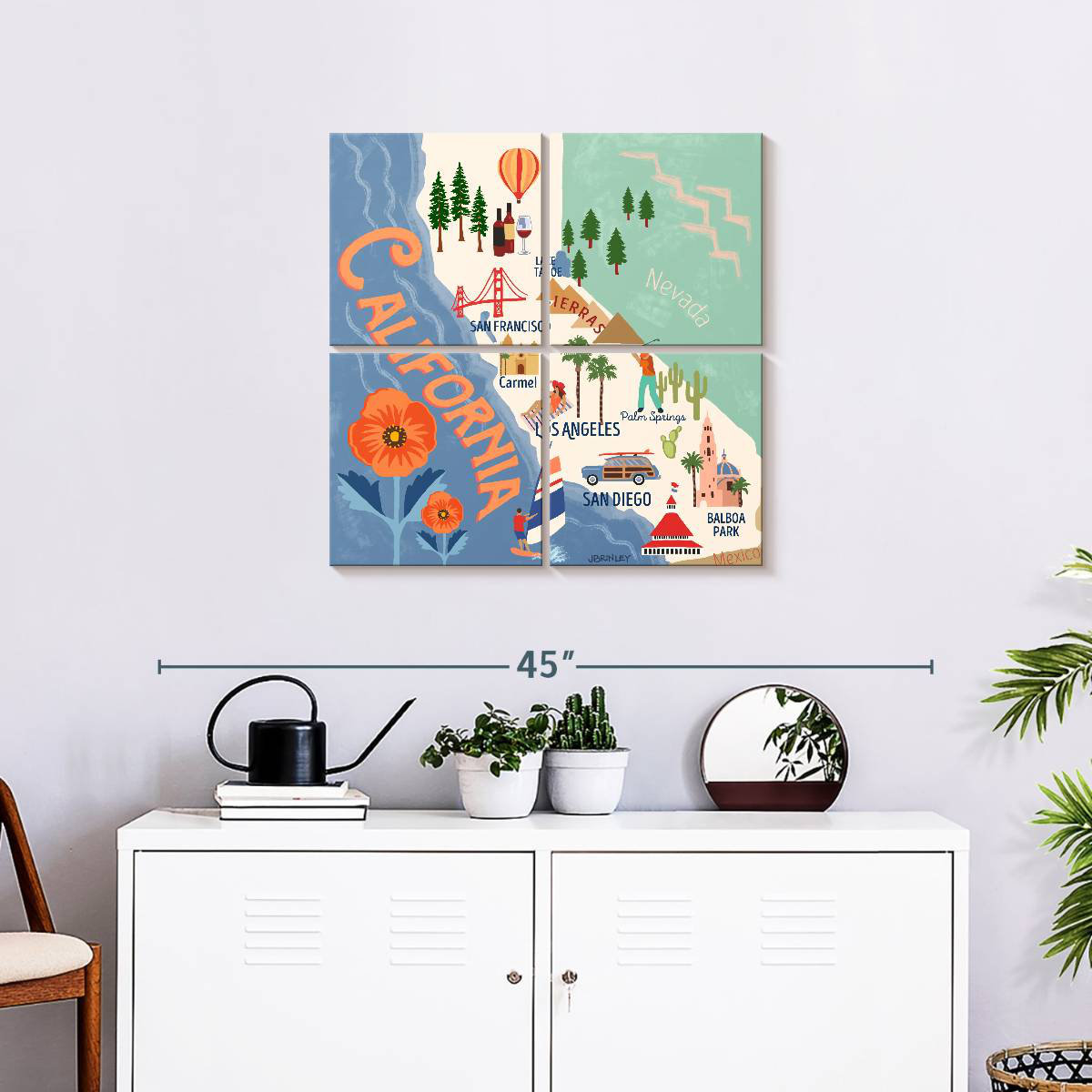 Breakwater Bay Aliaz State Maps - California Attractions | Wayfair