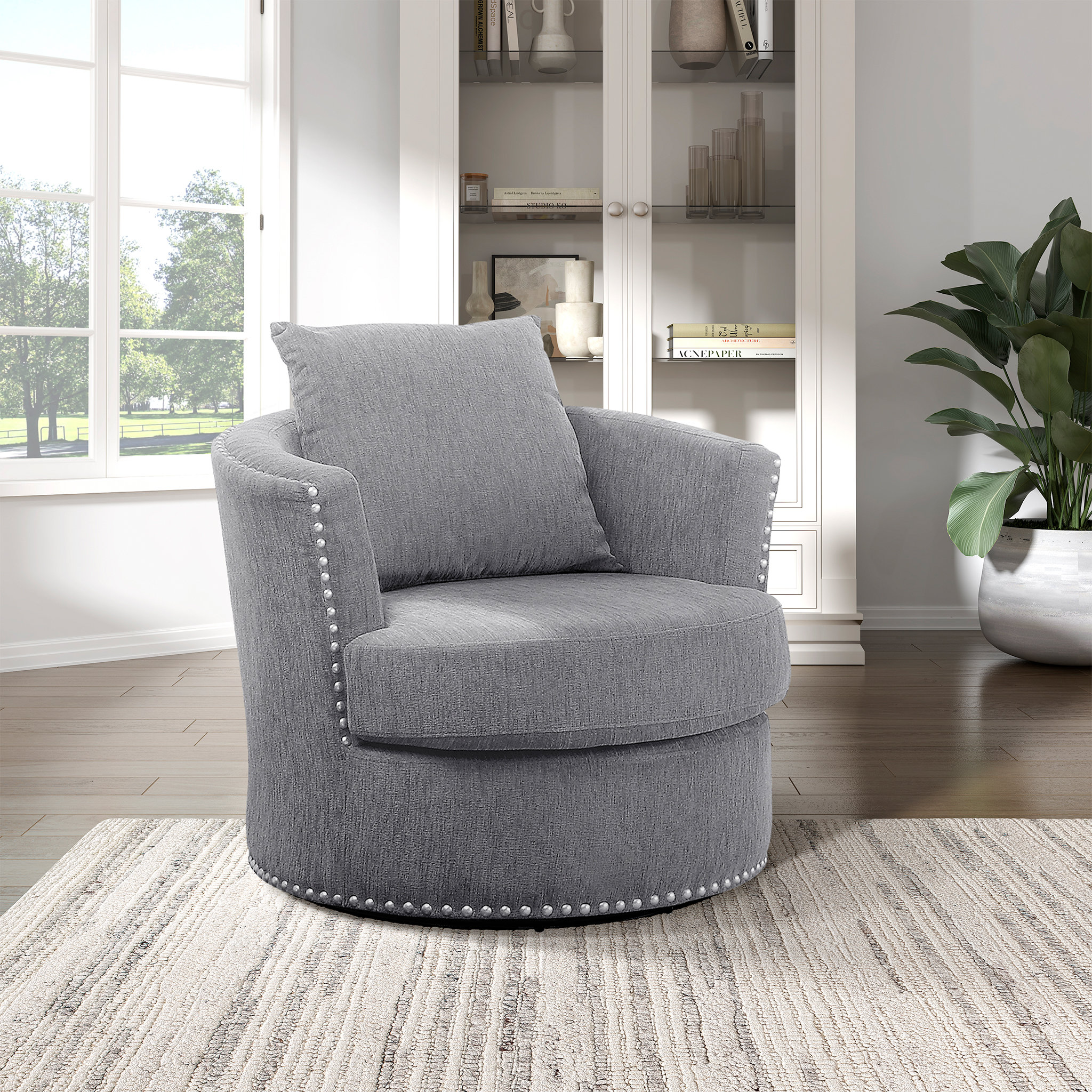 Latitude Run® Denaux 33.5" Wide Swivel Armchair & Reviews | Wayfair