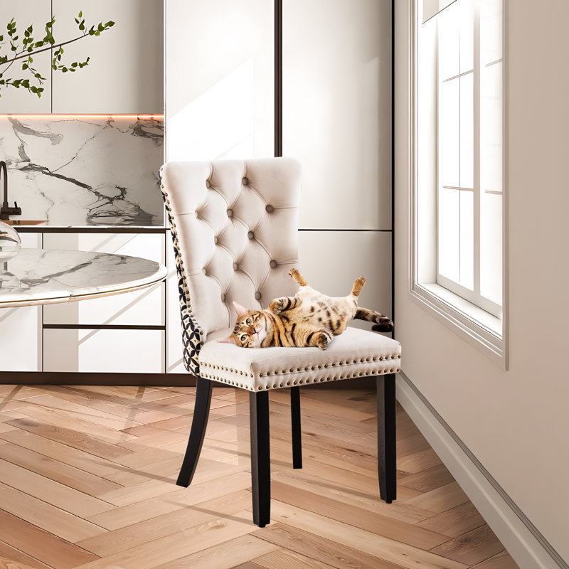 Rosdorf Park Kishaun Tufted Velvet Accent Dining Chairs | Wayfair