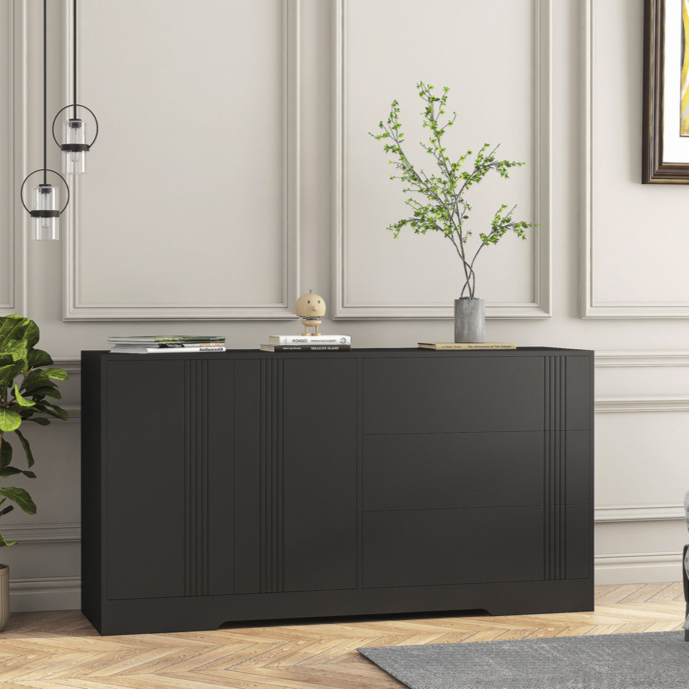 Latitude Run® Sideboard Buffet Cabinet With Storage, Modern Kitchen ...