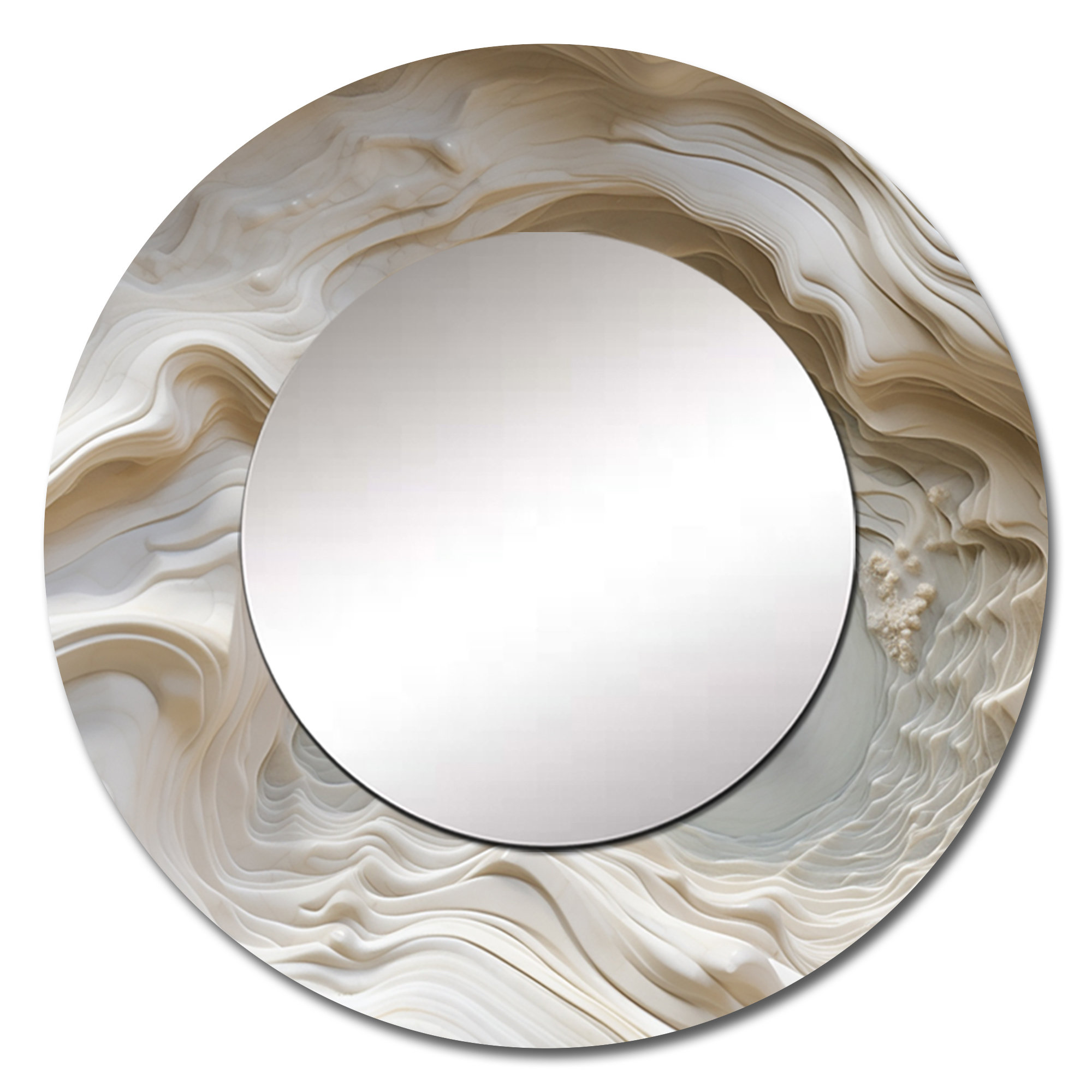 Design Art Cream Spiral Nebula II - Abstract Spirals Cream Large Round ...