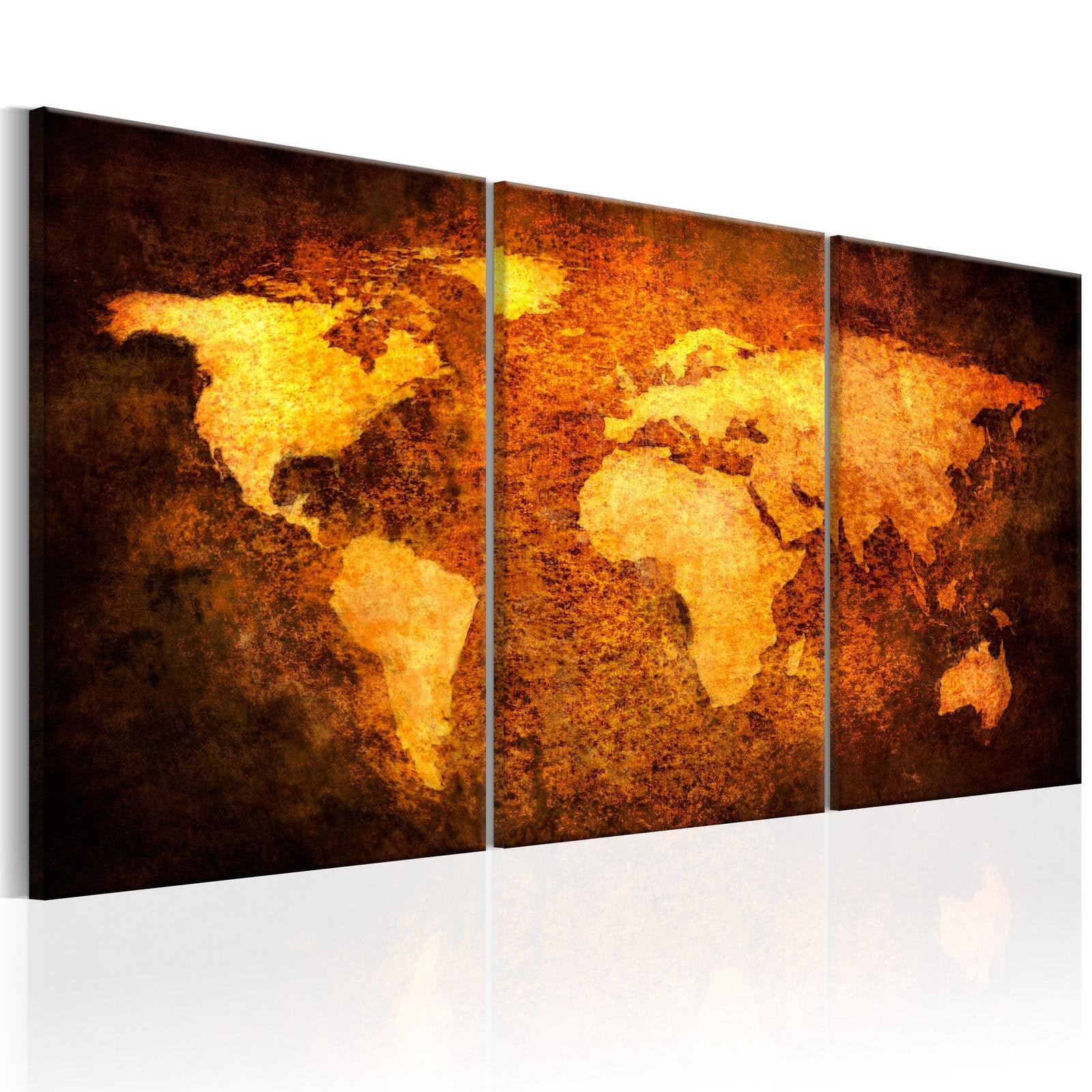 17 Stories Stretched Canvas World Map Art - Rusty Continents - Wayfair ...