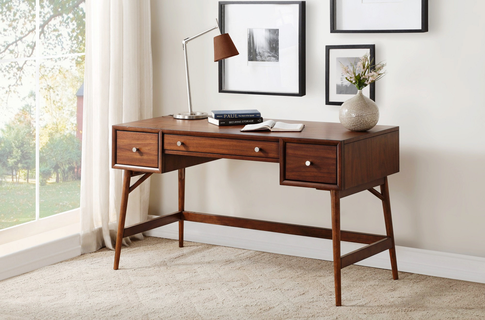 Corrigan Studio® Writing Desk With Storage Drawers | Wayfair