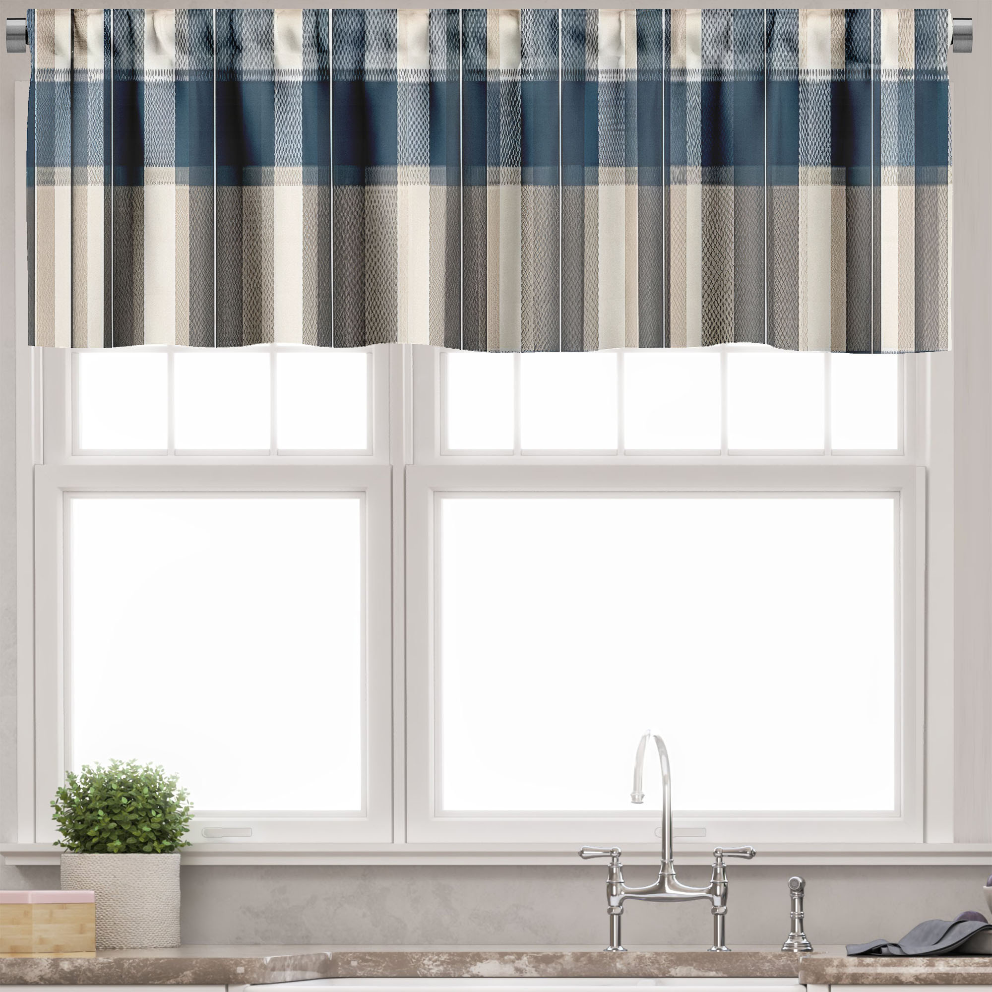 East Urban Home Plaid Valance Pack of 2 Classic Timbermen Pattern Art ...