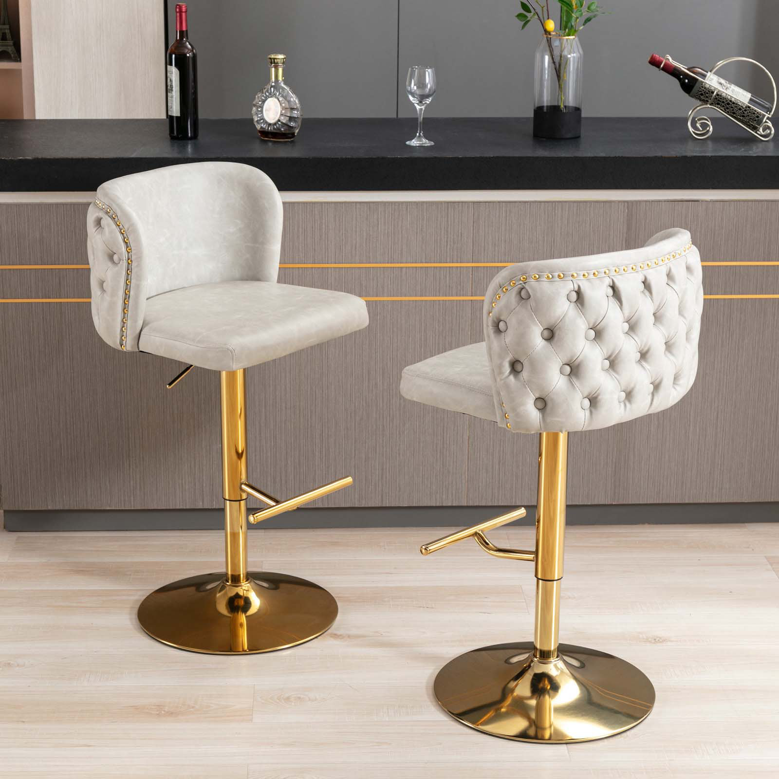 House of Hampton® Annajean Swivel Adjustable Height Counter Stool ...