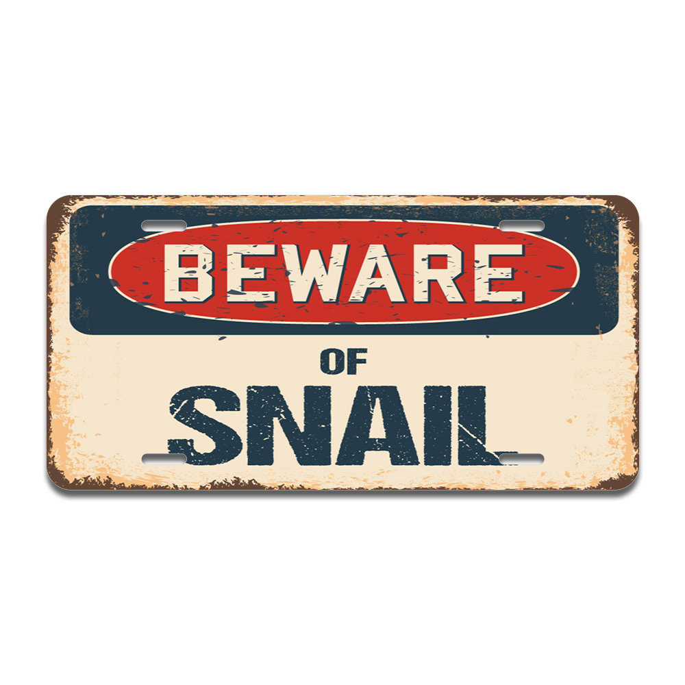 SignMission Beware of Snail Aluminum Plate Frame | Wayfair