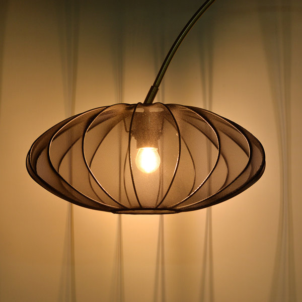 Mercer41 77'' Large Overhanging Floor Lamp With Black Mesh Fabric Shade ...