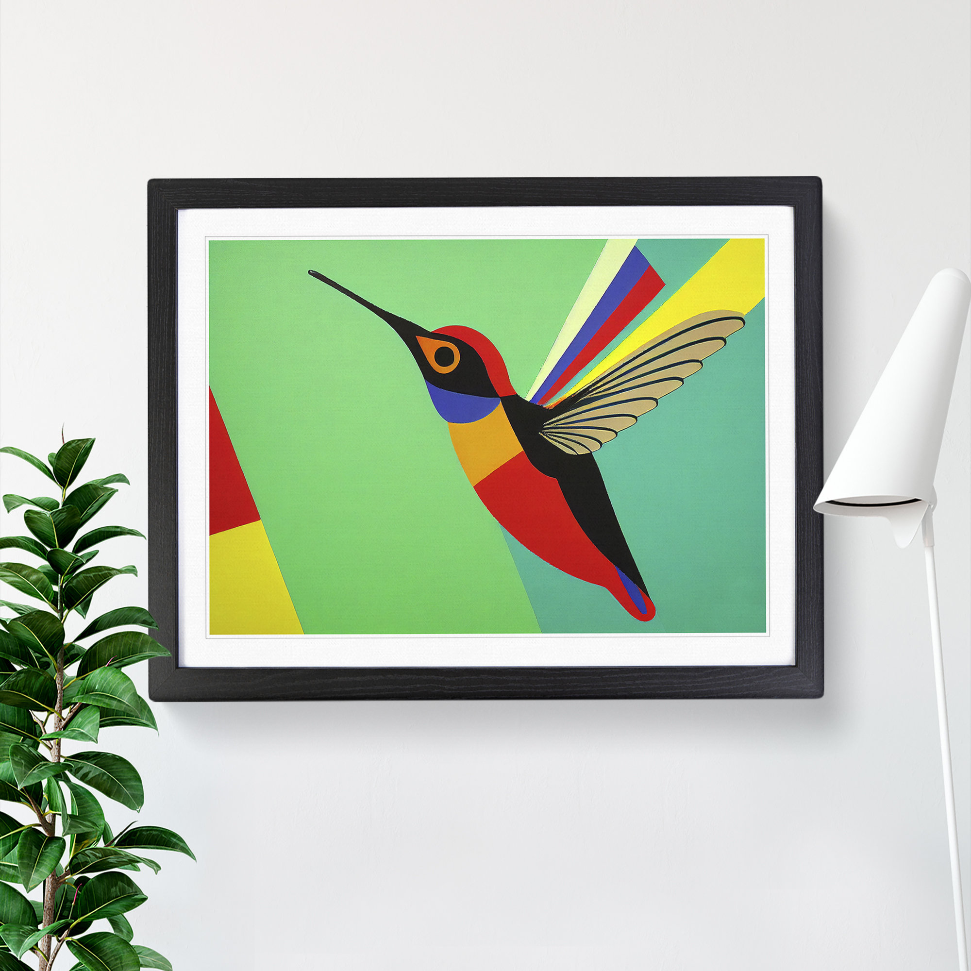 Marlow Home Co. Terrific Abstract Hummingbird - Picture Frame Graphic ...