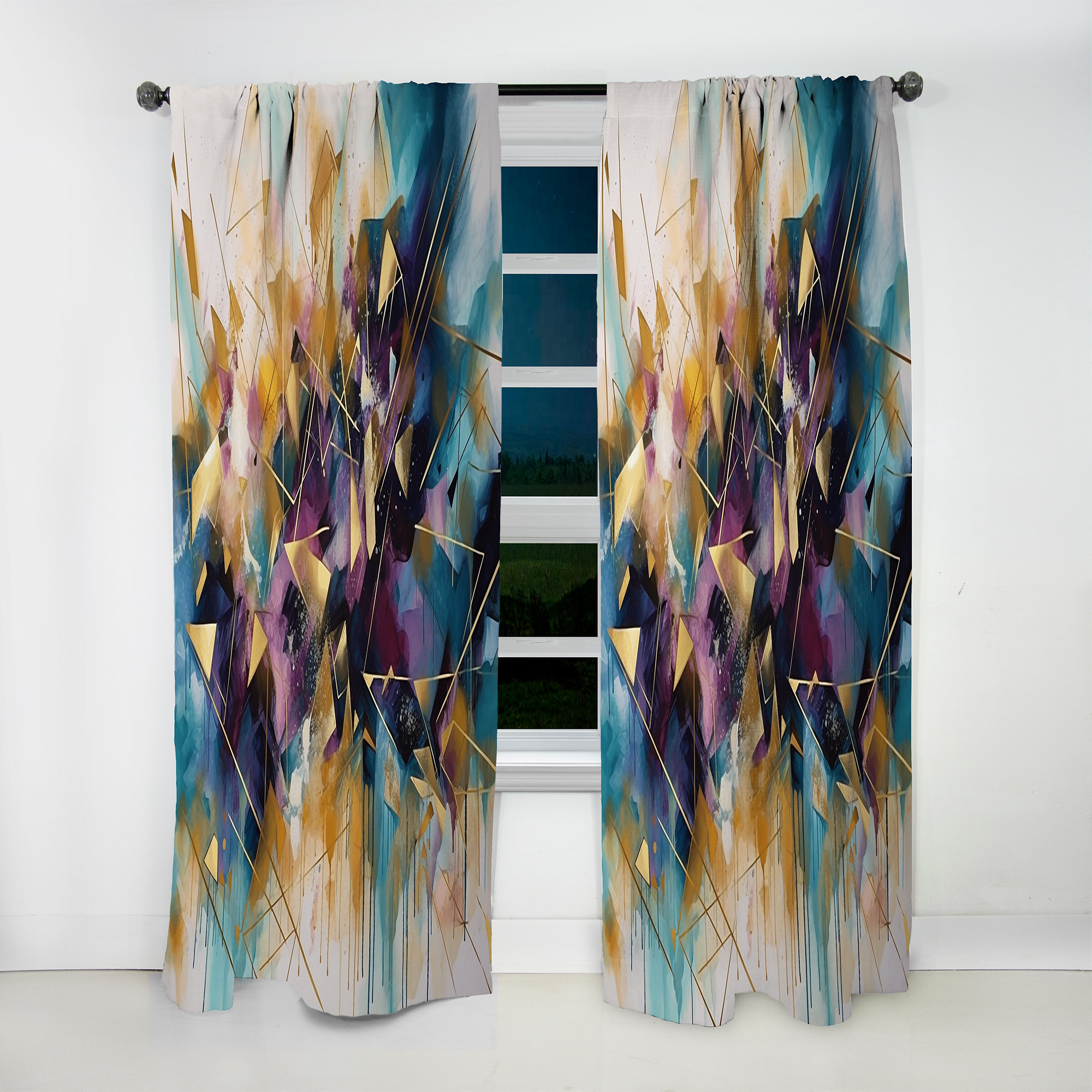 East Urban Home Sidell - Golden Explosion Triangles II - Abstract ...