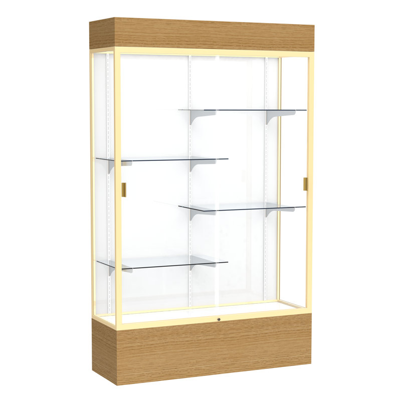 Ghent Reliant Series Wood Veneer Lighted Floor Display Case | Wayfair