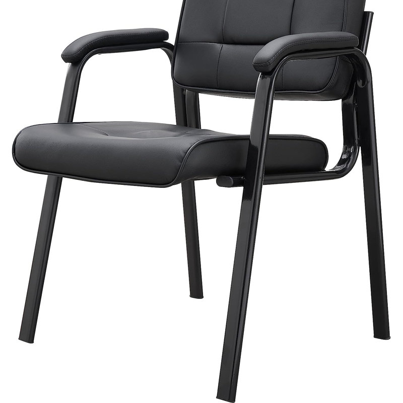 Naomi Home Stackable Faux Leather Reception Chair, Office Guest Chairs ...