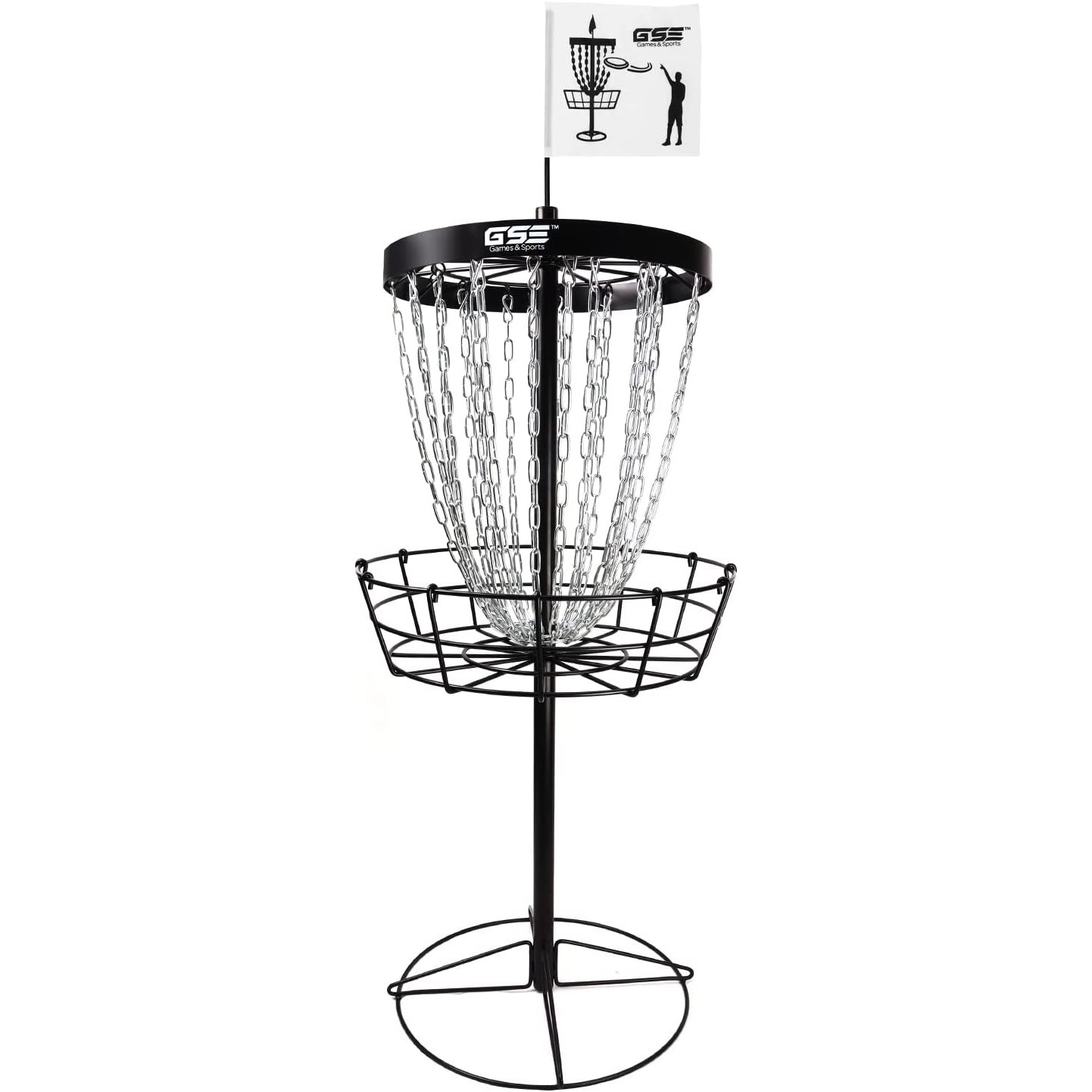 GSE Games & Sports Expert Professional 24-Chain Disc Golf Basket, Metal ...