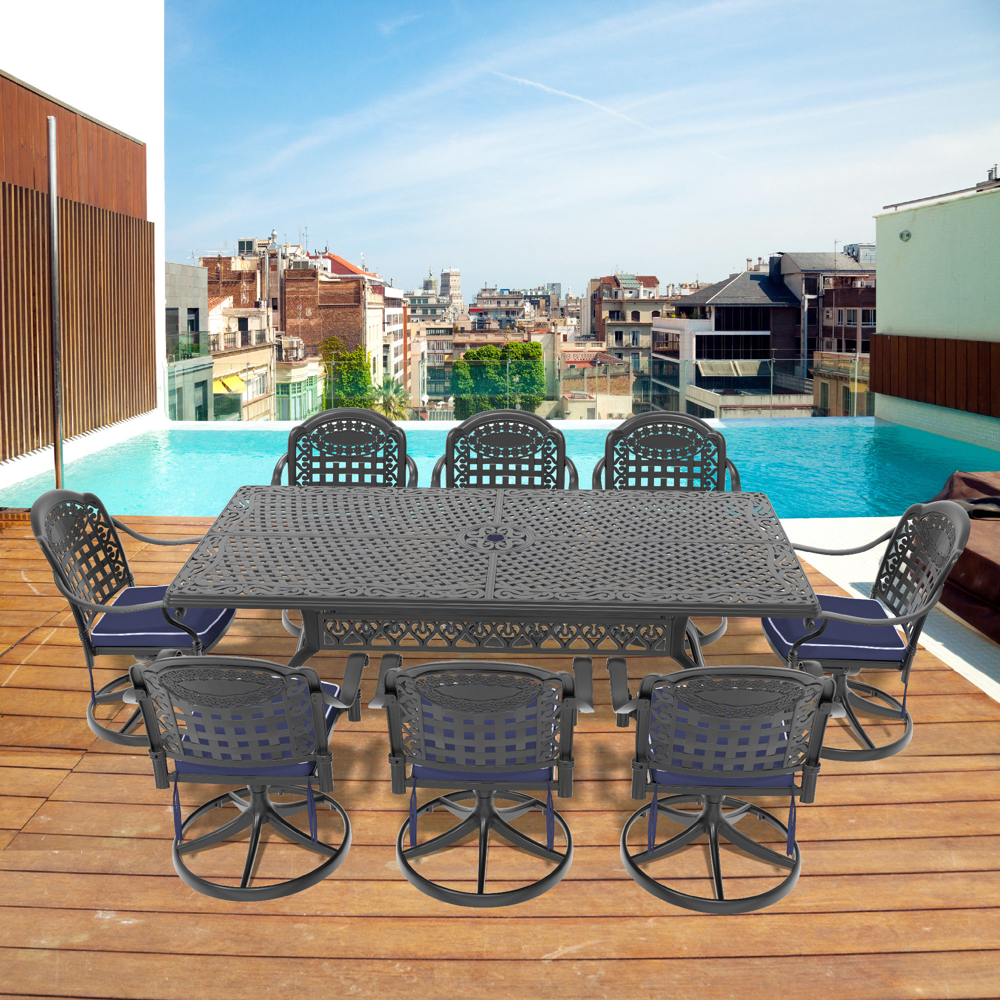 Bloomsbury Market -piece premium collection - cast aluminum rectangular ...