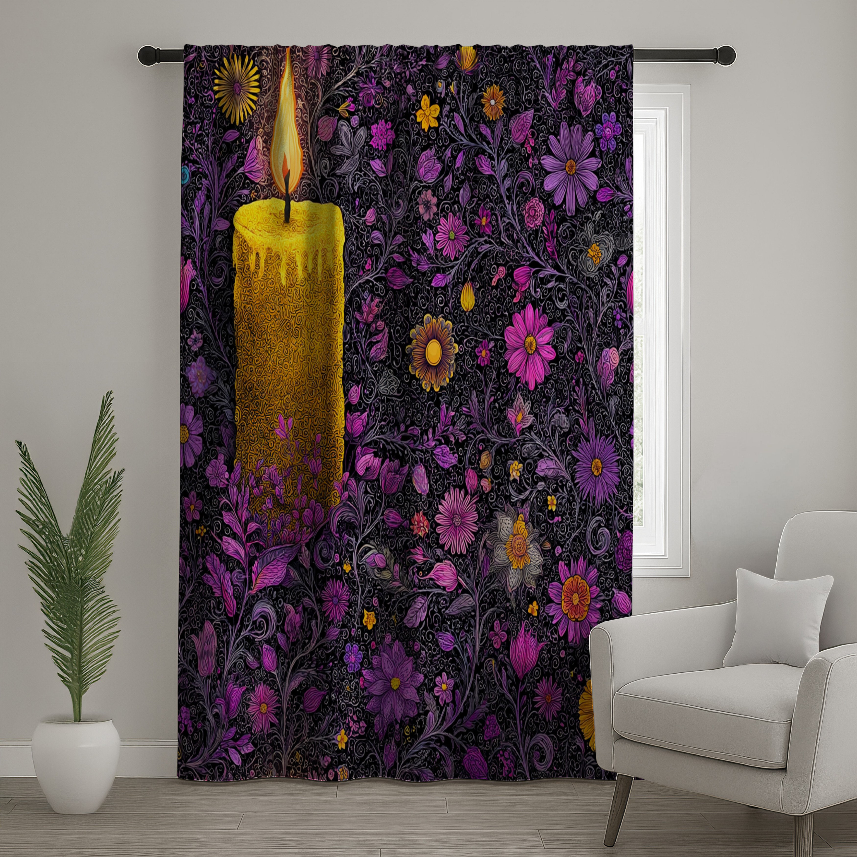 East Urban Home Candle Window Curtains, Decor Sheer & Blockout Curtains ...